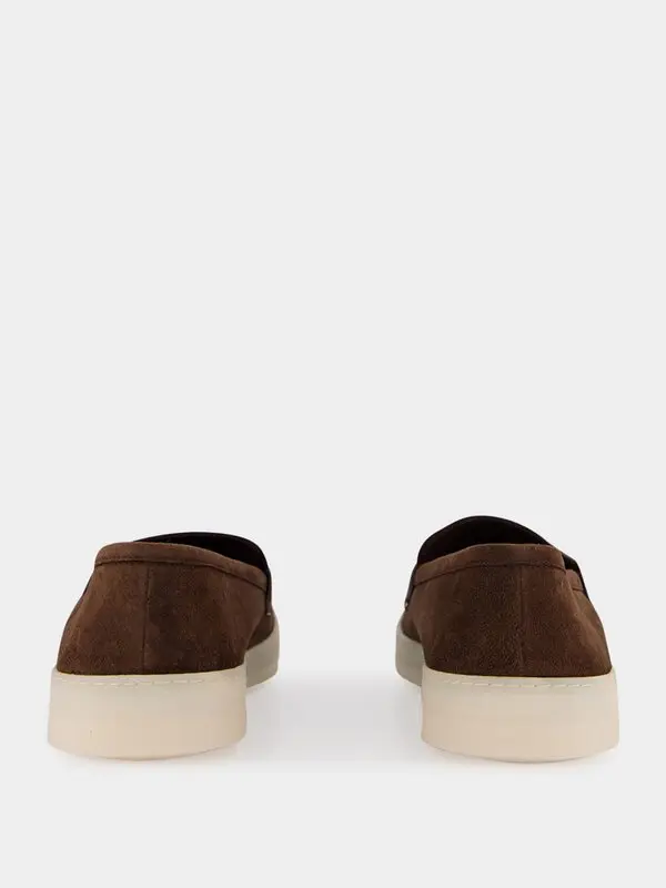 Prada Suede Penny Loafers - Brown