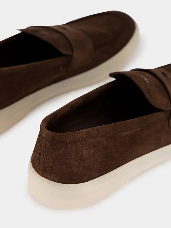 Prada Suede Penny Loafers - Brown