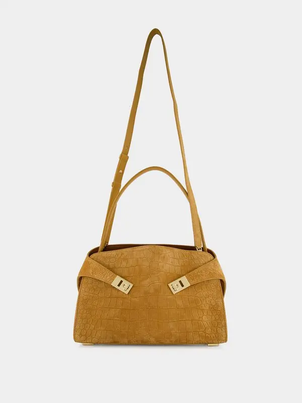 FERRAGAMO Natural Hug Soft Shoulder Bag - Brown