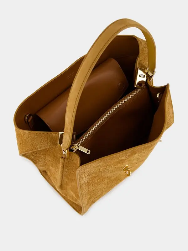 FERRAGAMO Natural Hug Soft Shoulder Bag - Brown