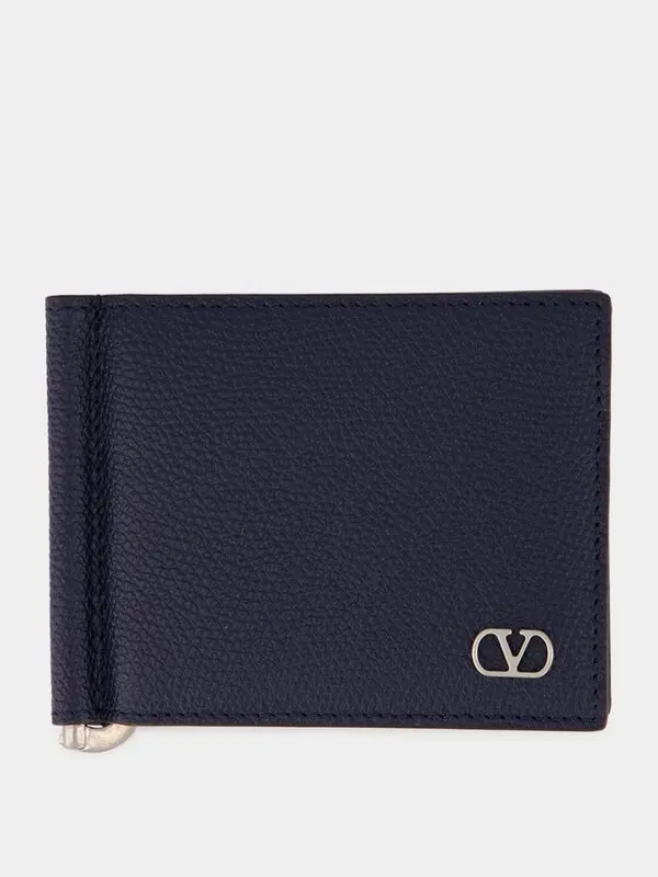 Valentino Garavani Marine Leather Bifold Wallet - Blue