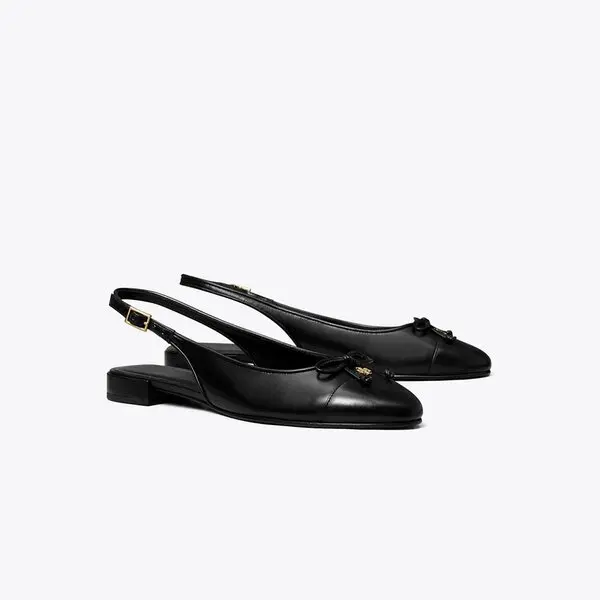 Tory Burch Cap-toe Slingback - Perfect Black/perfect Black