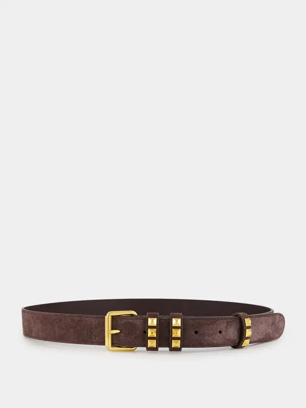 Valentino Garavani Flaneuse Suede Belt - Brown