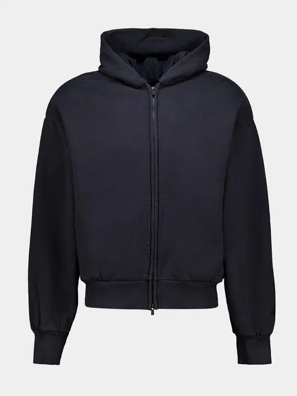 Fear Of God Vintage Embroidered Full Zip Hooded Sweatshirt - Black