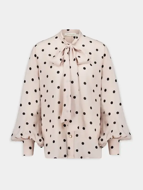Zimmermann Polka Dot Viscose Blouse - Beige