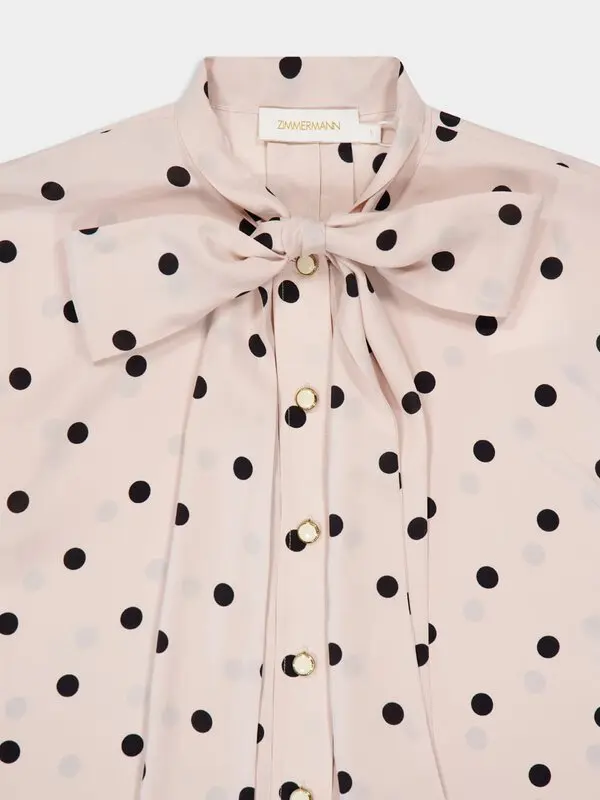 Zimmermann Polka Dot Viscose Blouse - Beige