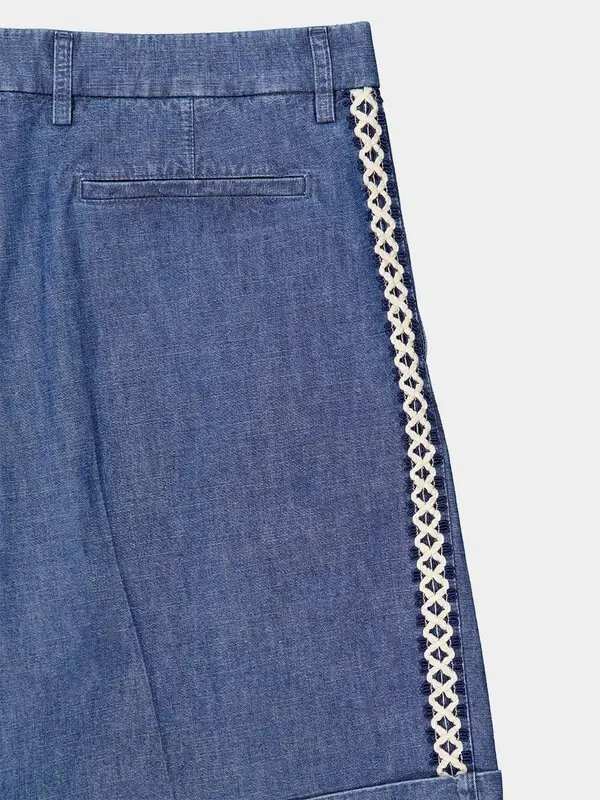 Valentino Garavani Denim Bermuda Shorts - Blue