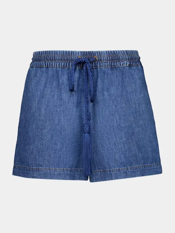 Valentino Garavani Denim Chambray Shorts - Blue