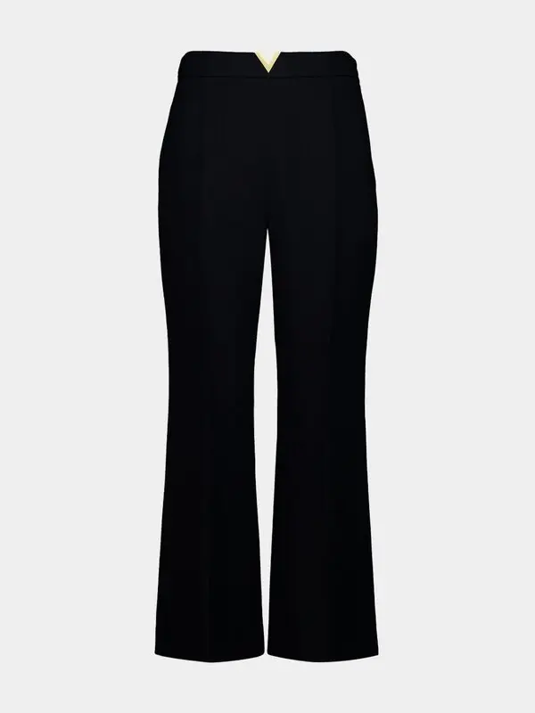 Valentino Garavani Virgin Wool Straight Trousers - Black