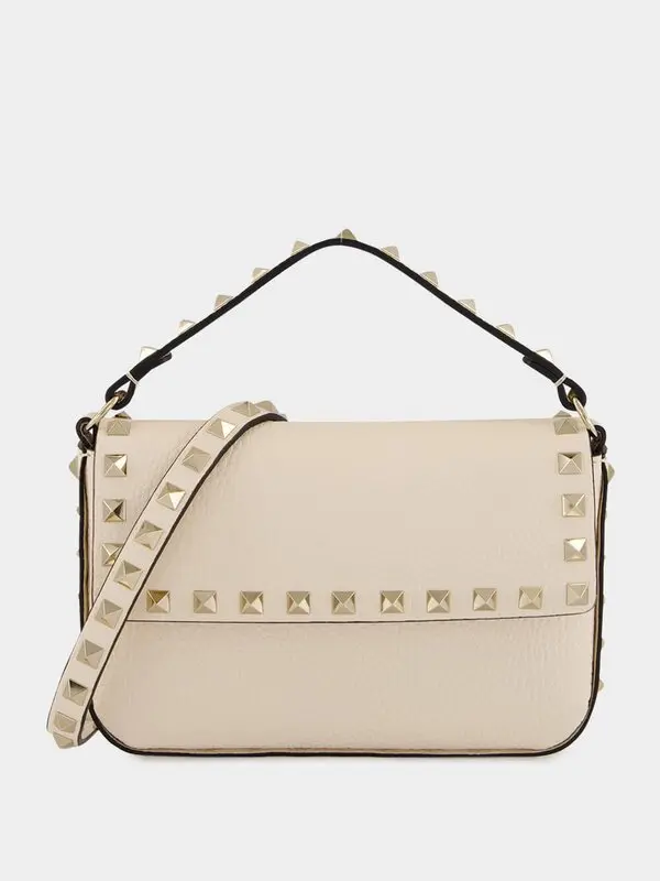 Valentino Garavani Mini Calf Leather Rockstud Bag - White