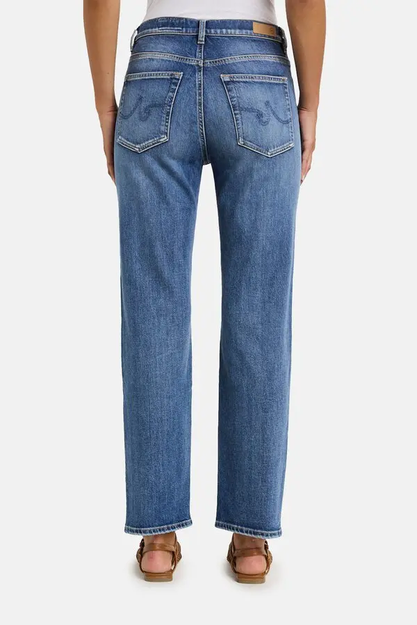 Ag Brinley Mid-rise Straight-leg Jeans - Blue