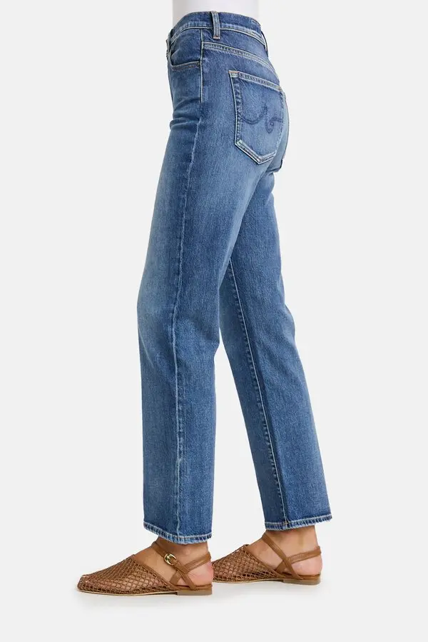 Ag Brinley Mid-rise Straight-leg Jeans - Blue