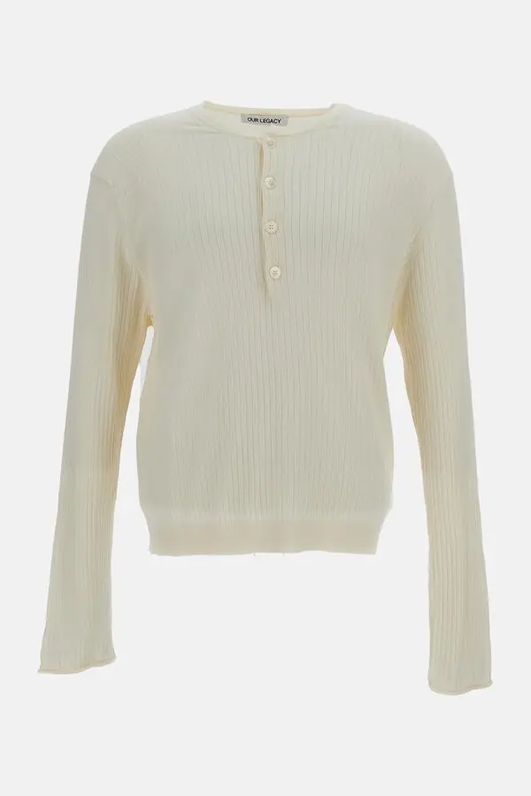 Our Legacy Fine Cotton Henley Top - Beige