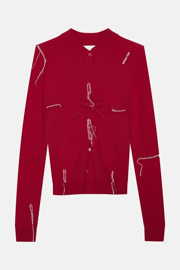 SHUSHU/TONG Embroidered Knit Top - Red
