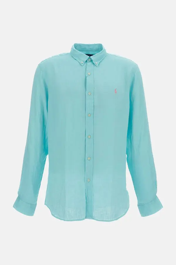 Polo Ralph Lauren Linen Custom-fit Shirt - Sky Blue
