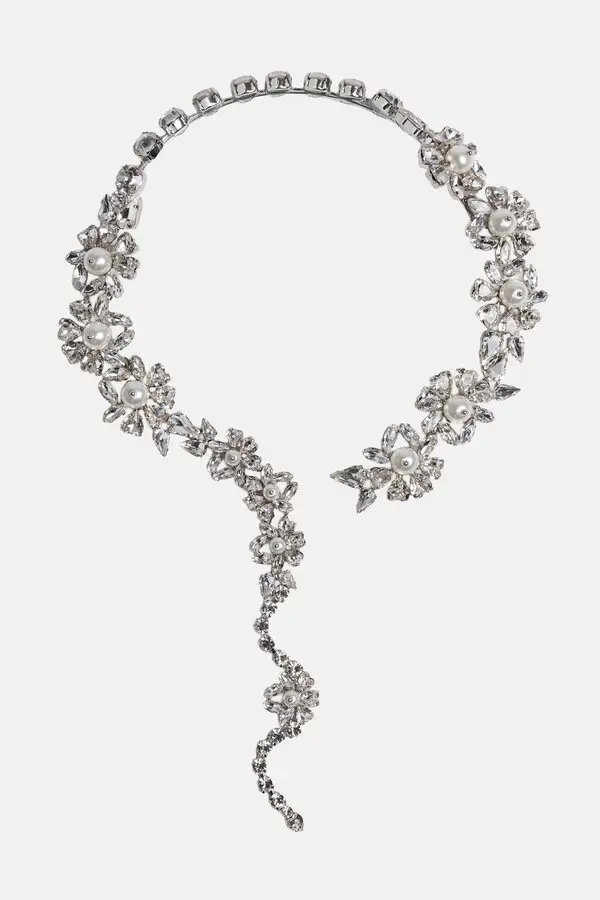 Simone Rocha Heartbloom Floral Necklace - Silver