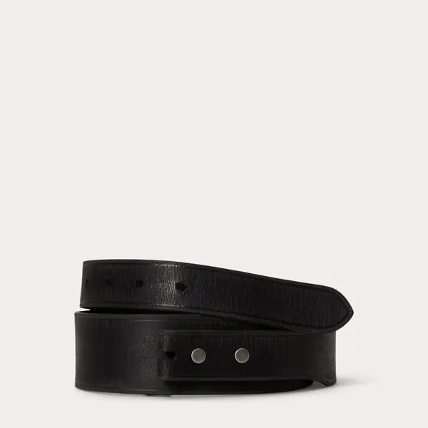Ralph Lauren Tapered Vachetta Leather Belt Strap - Black