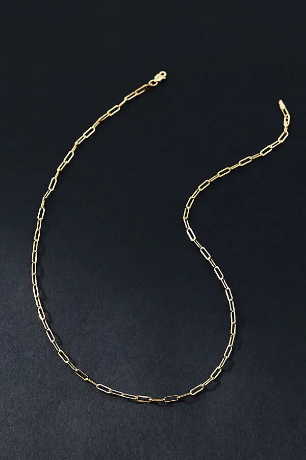 Anthropologie Link & Lock Chain Necklace - Gold