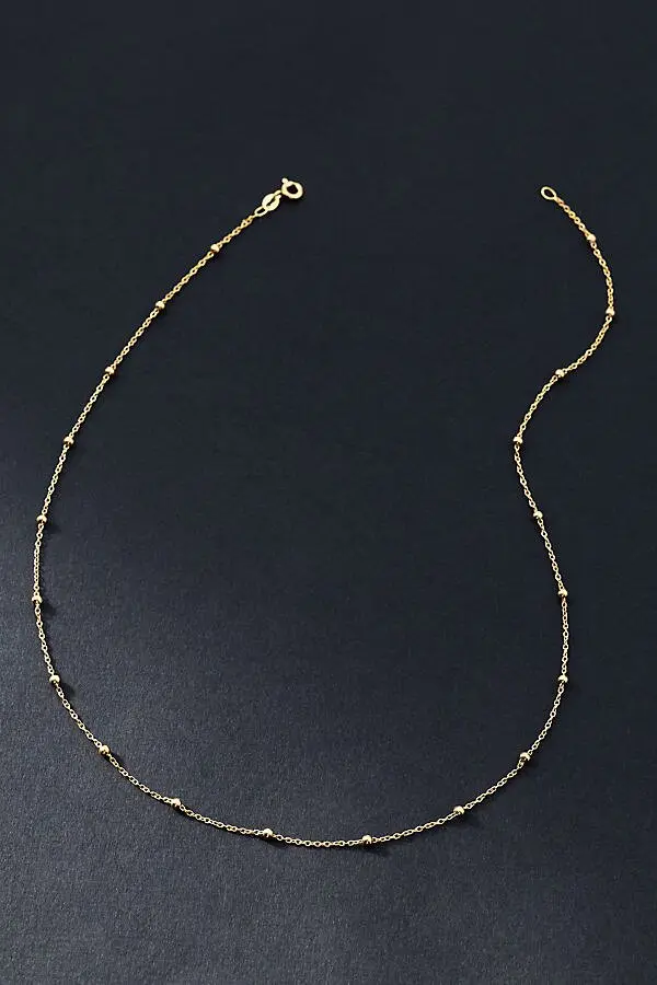 Anthropologie Bead Chain Necklace - Gold