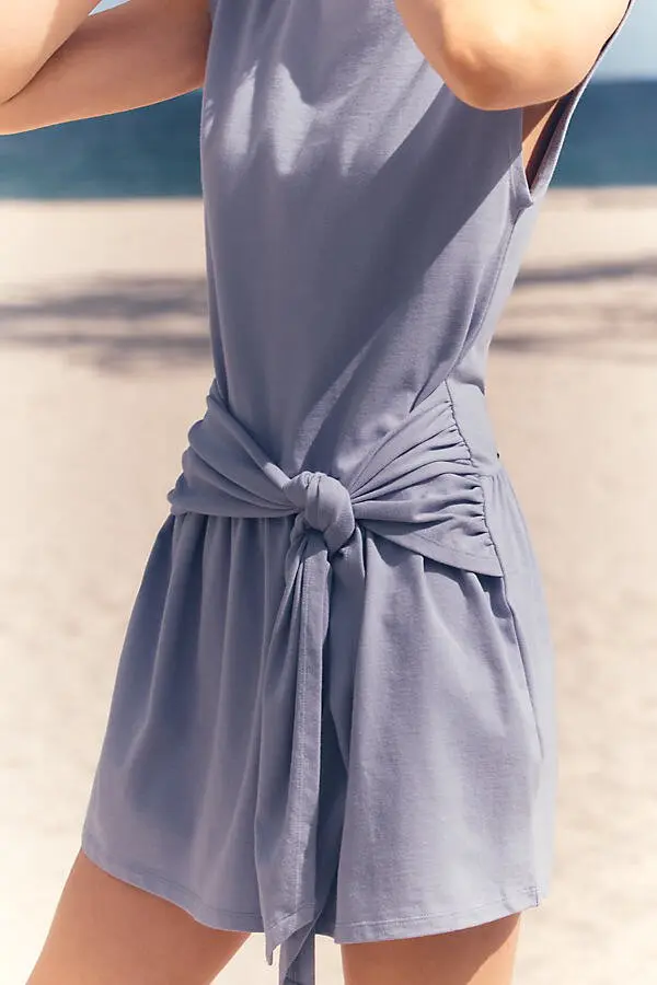 CELANDINE Knotted T-shirt Mini Dress - Moonlight Blue