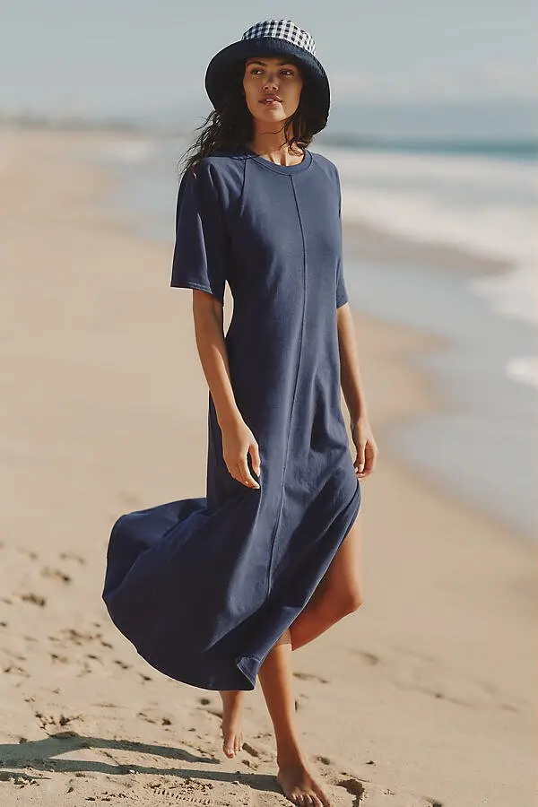 CELANDINE Maxi T-shirt Dress - Maritime Blue