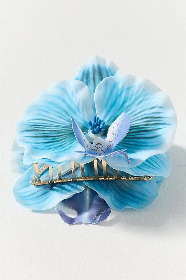 Anthropologie Orchid Claw Clip - Blue