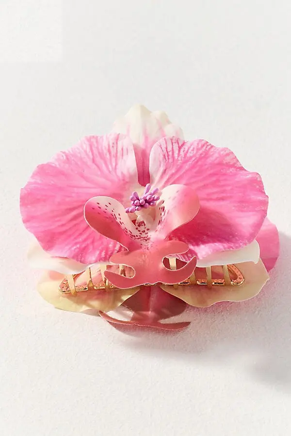 Anthropologie Orchid Claw Clip - Yellow