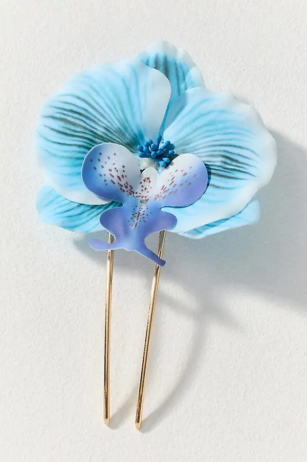 Anthropologie Orchid Hair Pin - Blue