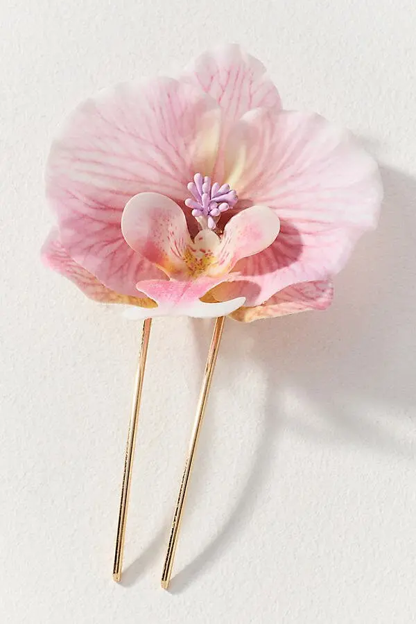 Anthropologie Orchid French Hair Pin - Pink