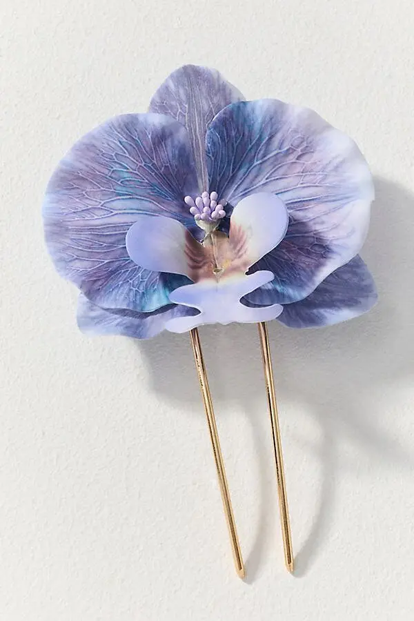 Anthropologie Orchid Hair Pin - Purple