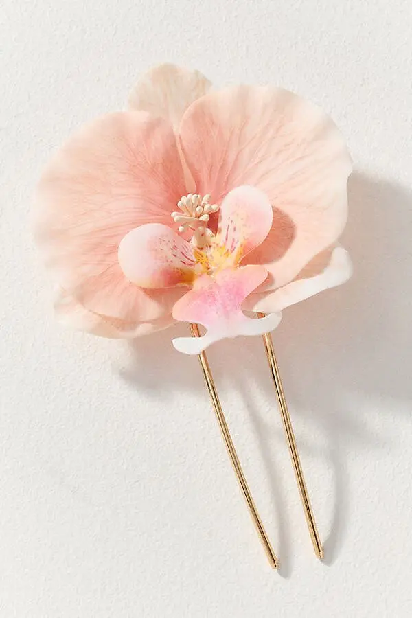 Anthropologie Orchid Hair Pin - Red