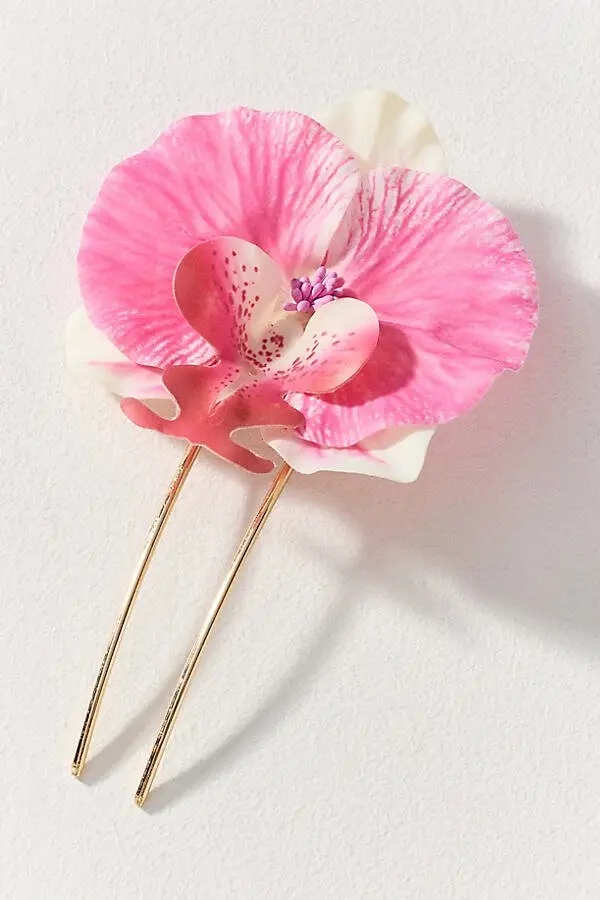 Anthropologie Orchid French Hair Pin - Yellow