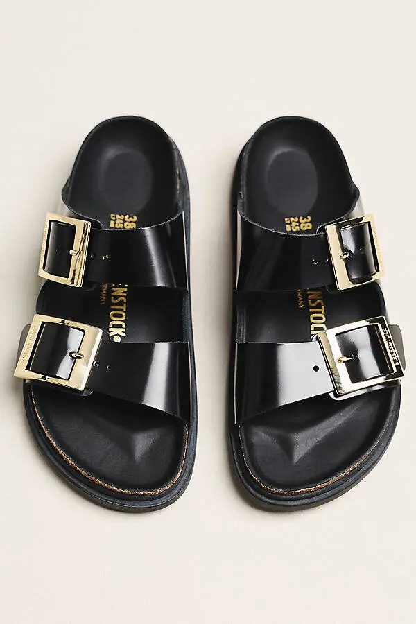 BIRKENSTOCK Arizona Droplet Buckle Slide Sandals - Black