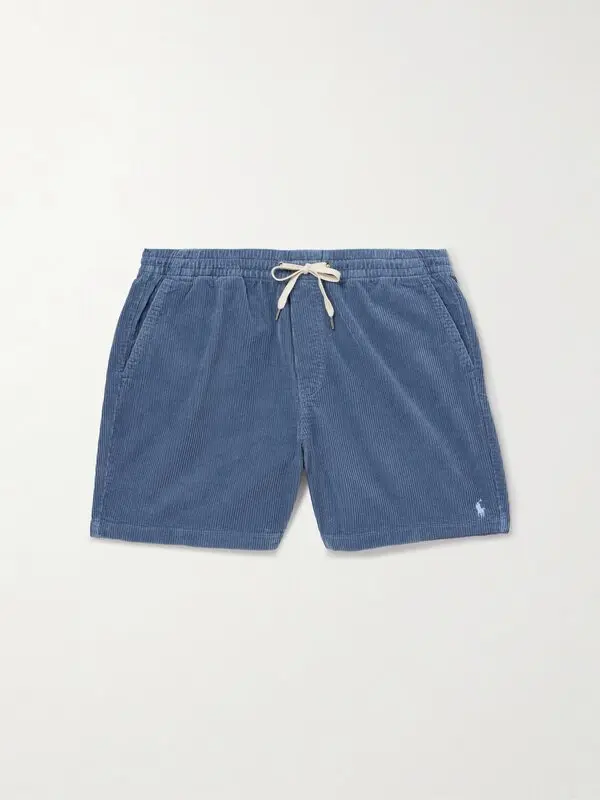 Polo Ralph Lauren Straight-leg Cotton-corduroy Drawstring Shorts - Blue
