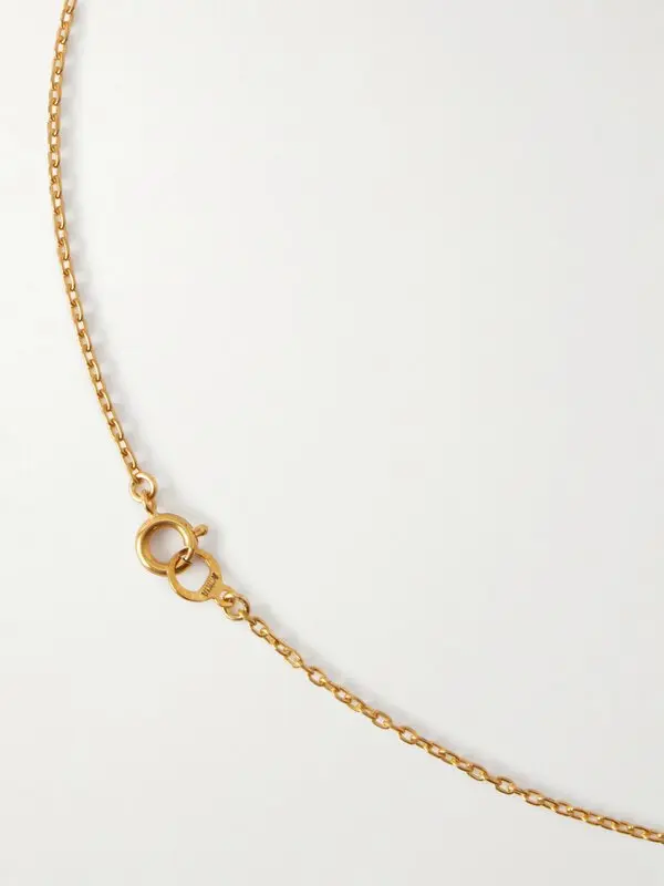MIKIA Rectangle Gold-plated Onyx Pendant Necklace - Black