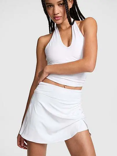 Pink Relay™ Ruched Skort - White,ivory