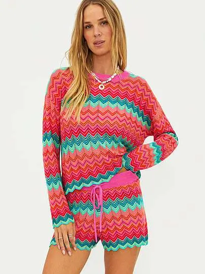 Victoria's Secret Beach Riot Wave Sweater - Multicolored
