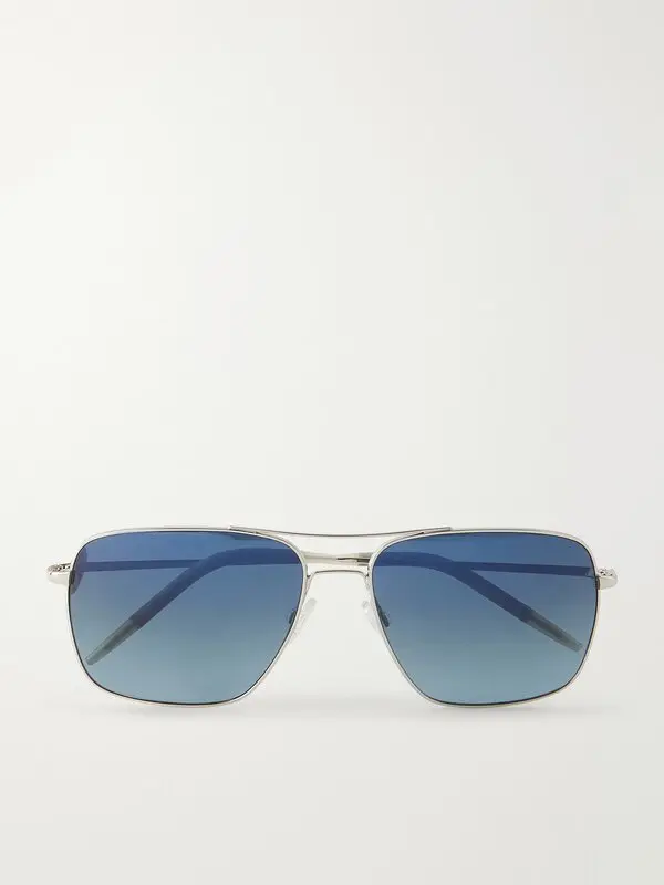 Oliver Spencer Clifton Aviator Sunglasses - Silver