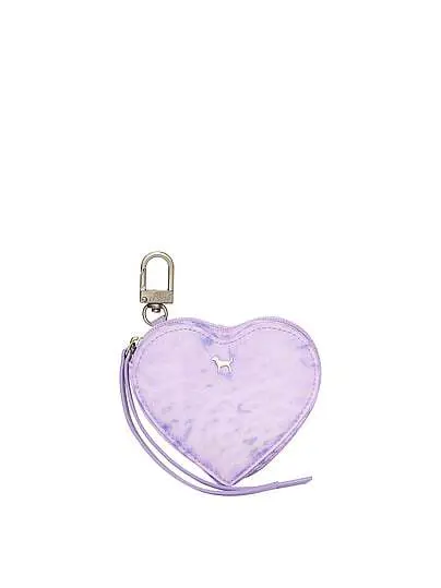 Pink Heart Pouch Keychain Charm - Print
