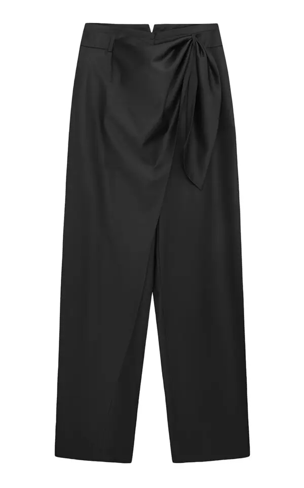 16Arlington Riva Wool-blend Wide-leg Pants - Black
