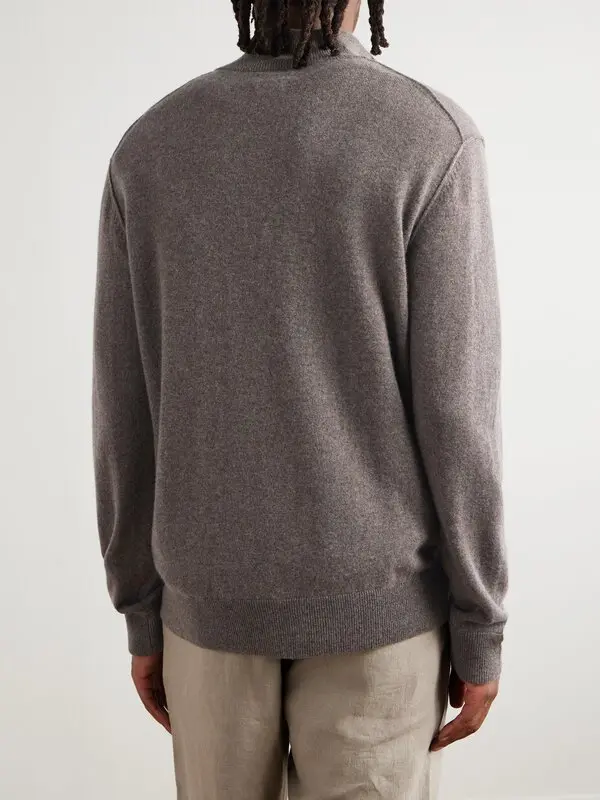 Hartford Wool And Cashmere-blend Half-zip Pullover - Brown
