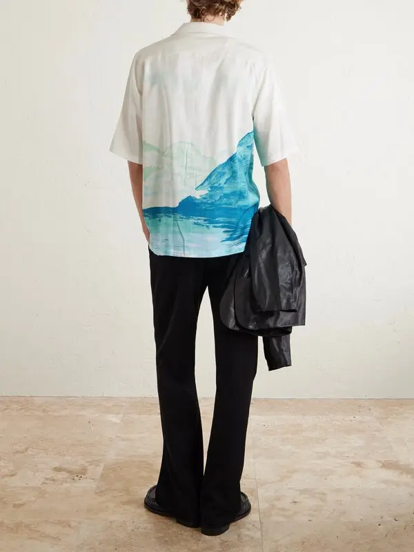 MANAAKI Paradise Camp-collar Printed Lyocell Shirt