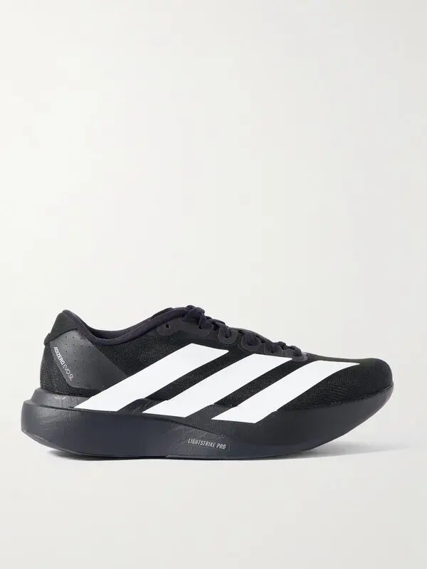 ADIDAS RUNNING Adizero Evo Sl Striped Mesh Running Sneakers - Black
