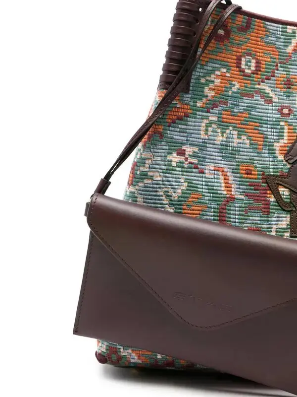 Etro Patterned Emblem Shoulder Bag - Blue