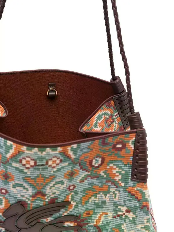 Etro Patterned Emblem Shoulder Bag - Blue