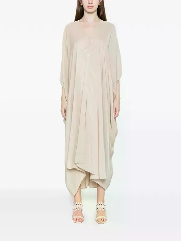 ELEH Button V-neck Dress