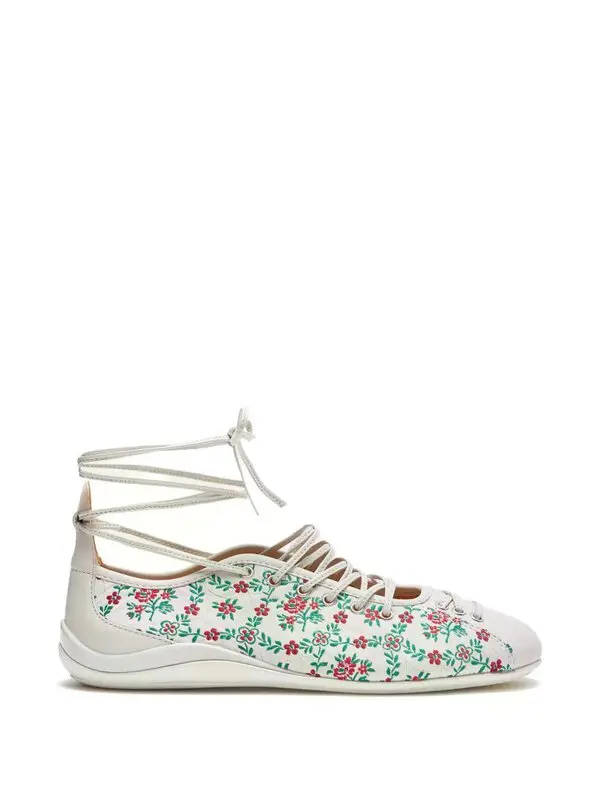 LILI CURIA Isolde Floral Lace-up Ballet Sneakers