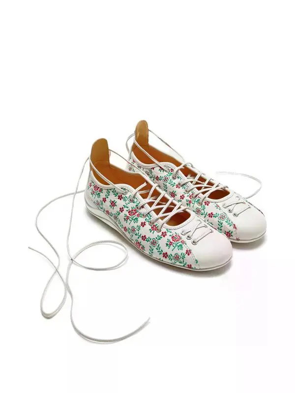 LILI CURIA Isolde Floral Lace-up Ballet Sneakers