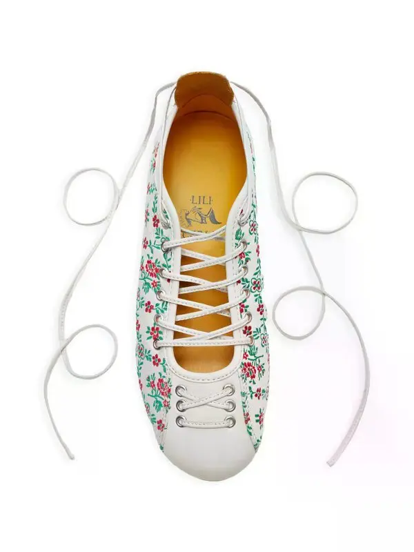 LILI CURIA Isolde Floral Lace-up Ballet Sneakers