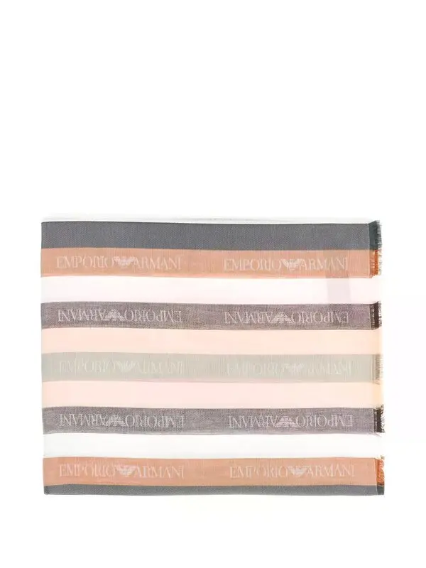 Emporio Armani Striped Scarf - Grey